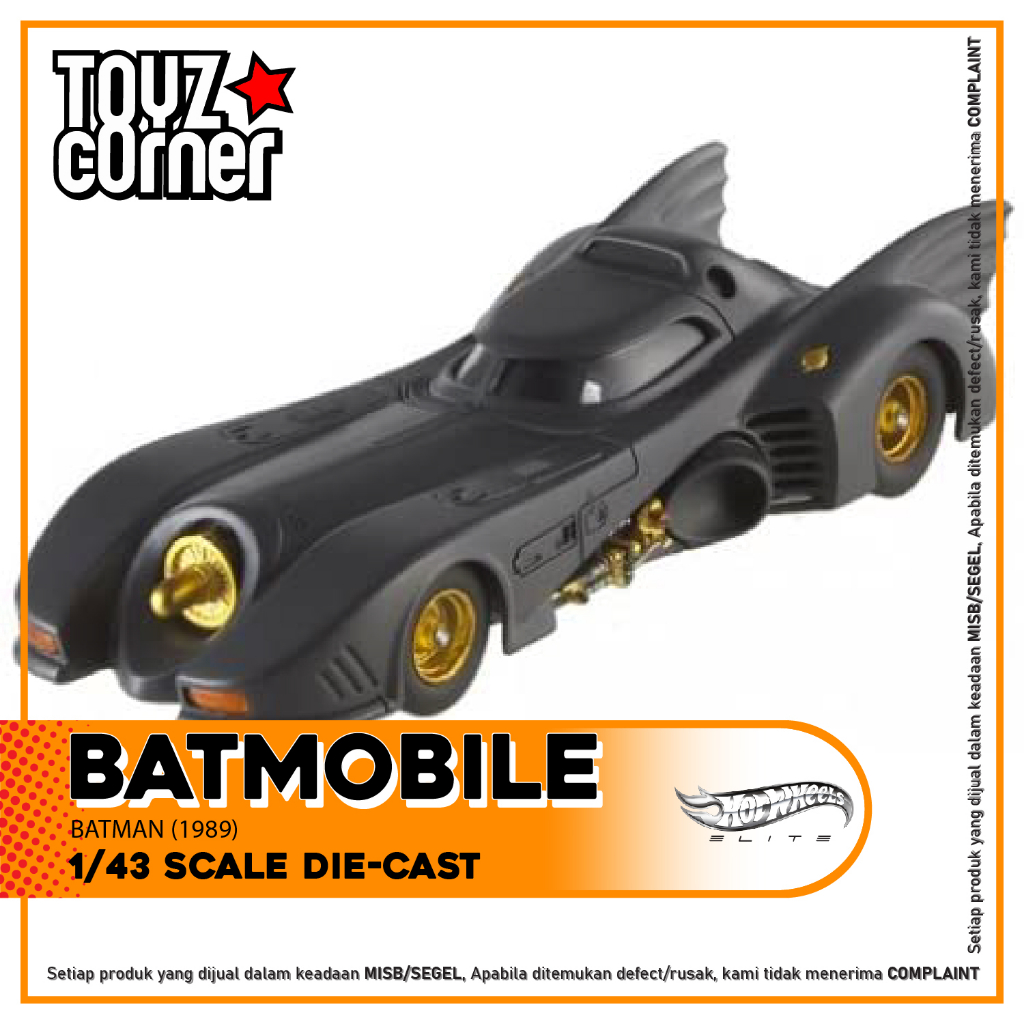 Jual Toyz Corner - Hot Wheels Elite 1:43 Scale 1989 Batmobile | Shopee ...
