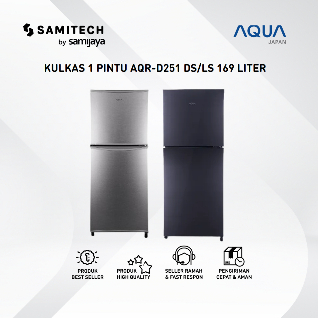 Jual KULKAS 2 PINTU AQUA AQR-D251 / AQR D251 DS / LS 169 LITER BERGARANSI | Shopee Indonesia