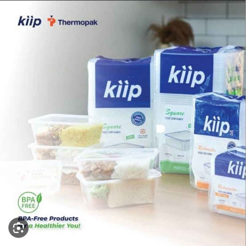 Jual Thinwall PERSEGI PANJANG KIIP 500ml, 650ml, 750ml, 1000ml +Tutup /kotak makan plastik KIIP ...
