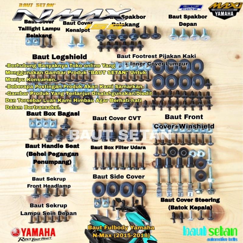 Jual Baut Full Body Yamaha NMax 2015-2018/Baut FullSet Body Nmax ...