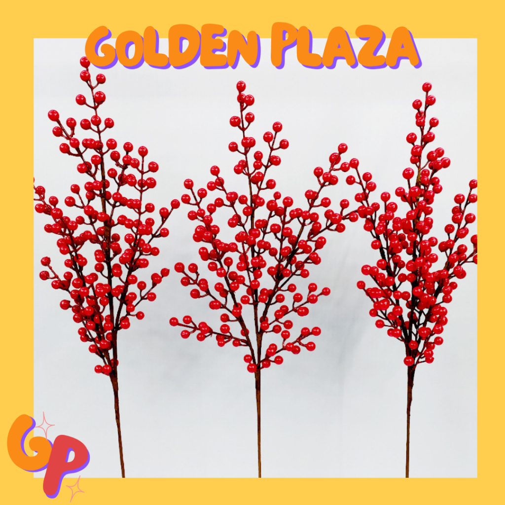 Jual Bunga Holly Bunga Cherry Artificial/ Tangkai Cherry/ Bunga Red ...