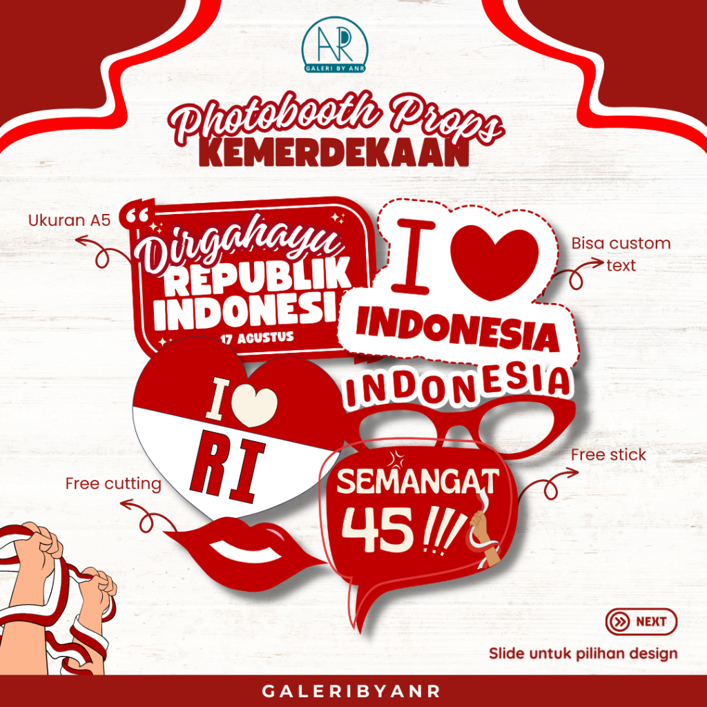 Jual D33 Photobooth Props Acc Kemerdekaan Dirgahayu indonesia 17 ...