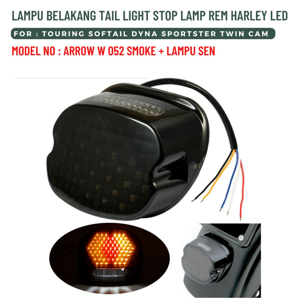 Jual LAMPU BELAKANG TAIL LIGHT STOP LAMP REM LED HARLEY TOURING SOFTAIL ...