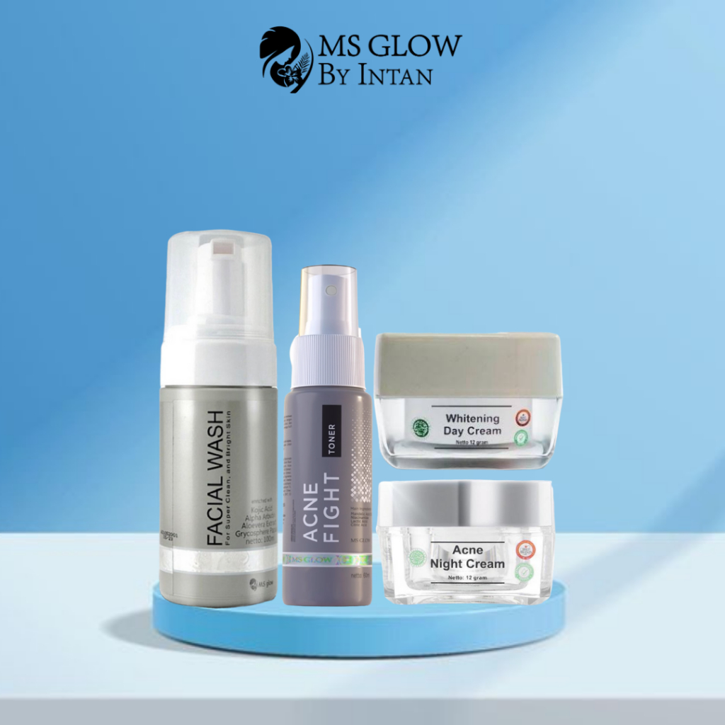 Jual MS Glow Paket Skincare Perawatan Wajah Whitening Acne Luminous ...