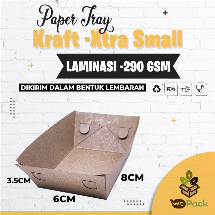 Jual Paper trat wadah nampan makan kertas snack kentang goreng laminasi ...