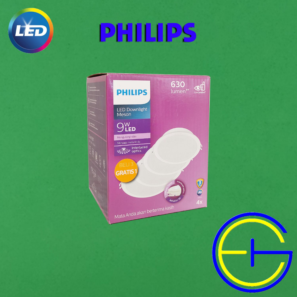 Jual PACK Meson 59449 G5 D105 9W Philips LED Downlight Inbow Bulat | Shopee Indonesia