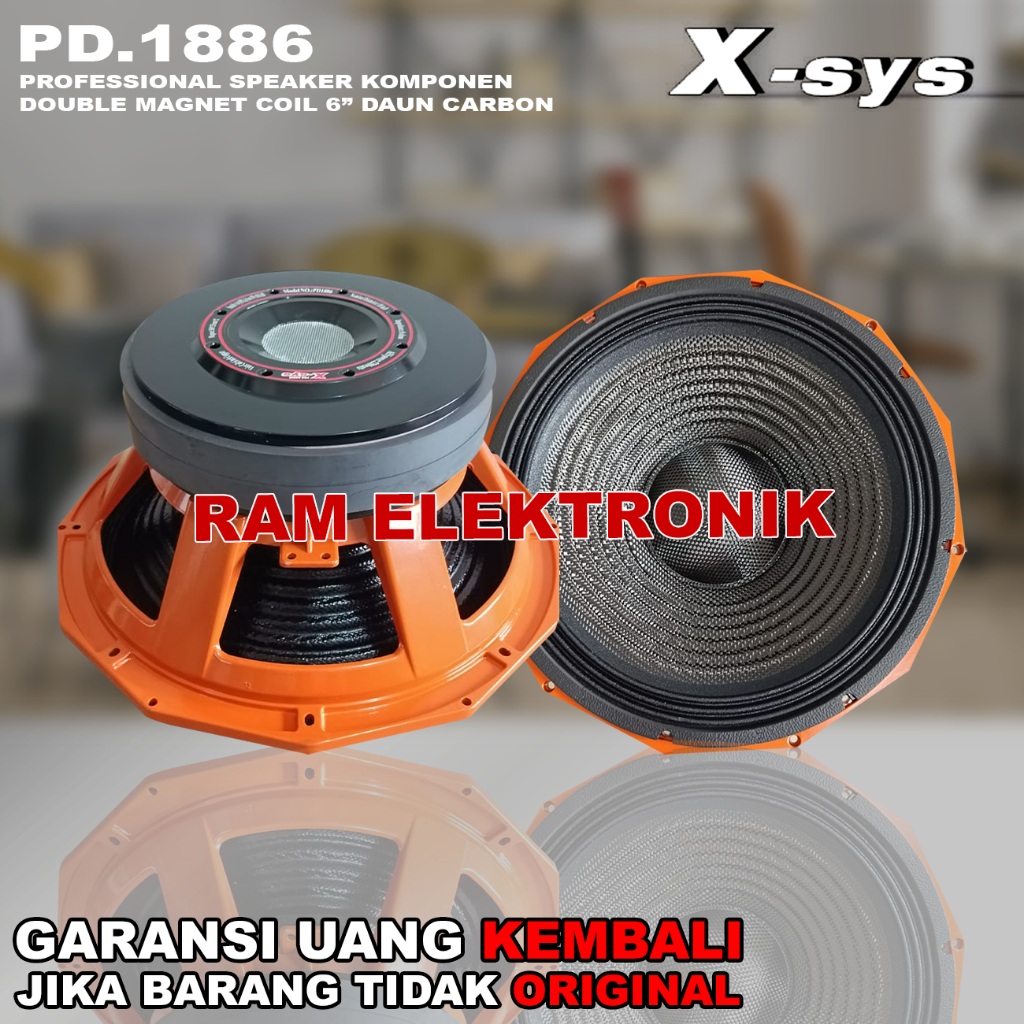 Jual Komponen Speaker 18 Inch XSYS PD.1886 / PD1886 / PD-1886 Double ...