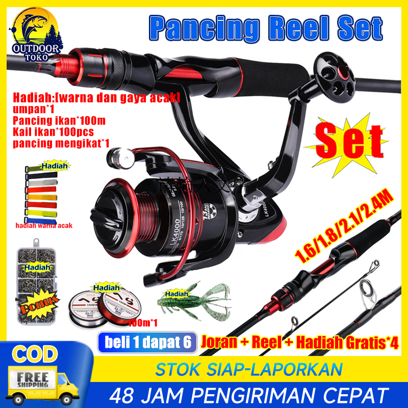 Jual Set Pancing 1.65M/1.8M Joran Pancing Dengan Bahan Serat Karbon ...