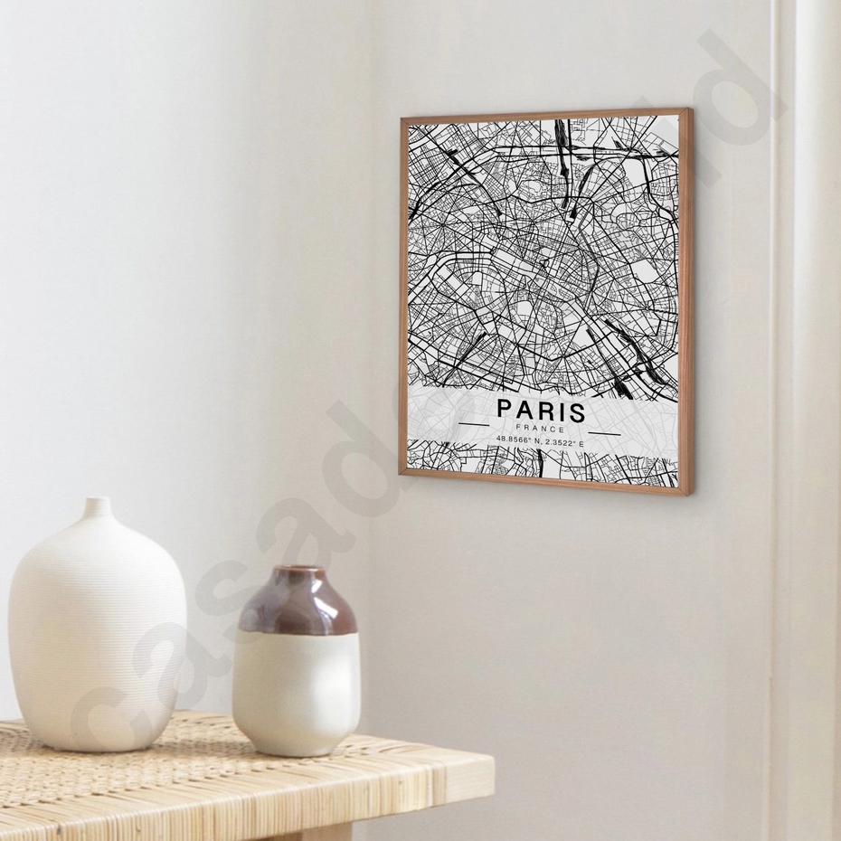 Jual Hiasan Dinding Walldecor Banner Maps Custom Kota uk. 40x50cm 1pcs ...
