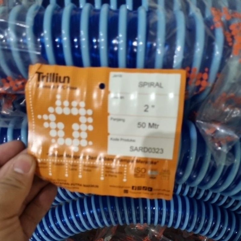 Jual Selang Hisap Trilliun 2 inch / Selang Spiral PVC 2 inch biru ...