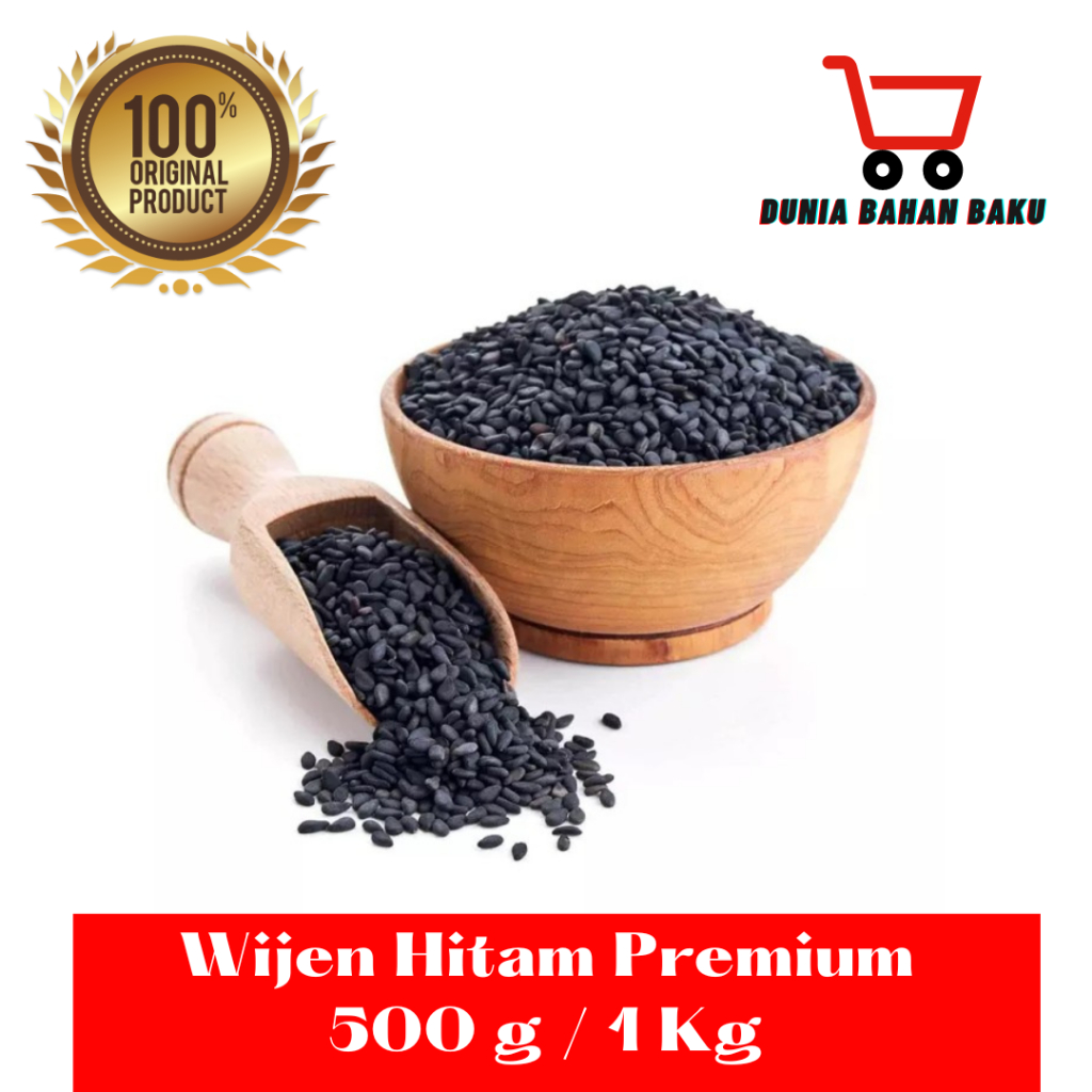 Jual WIJEN HITAM BLACK SESAME 1KG BIJI WIJEN HITAM GRADE AA 500 g | 1 ...
