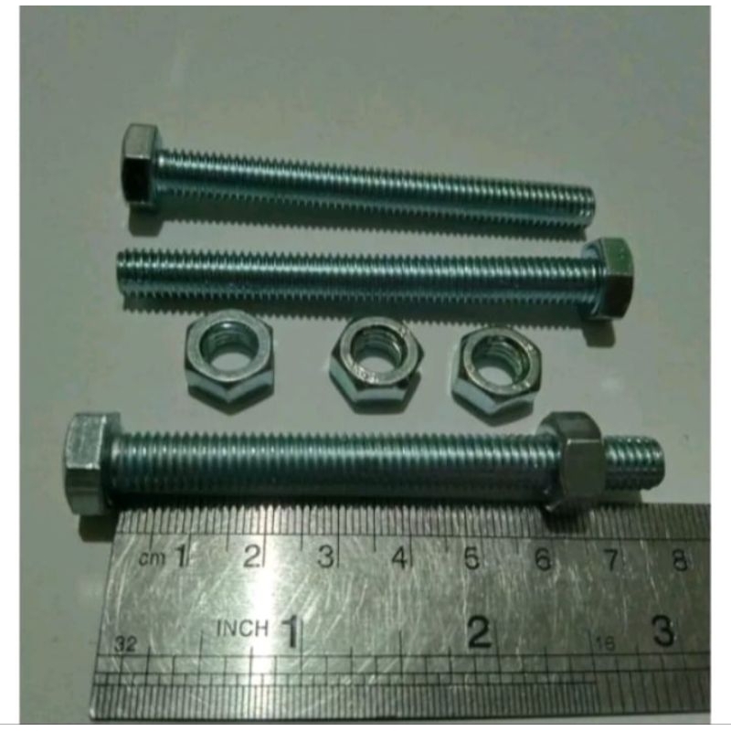 Jual BAUT + MUR PUTIH BMP M8 X 75 MM GALVANIS ( KUNCI 13 ) | Shopee Indonesia