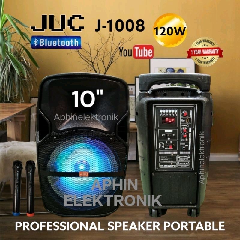 Jual Speaker aktif JUC 10 inch J-1008 Speaker bluetooth Speaker Portable speaker karaoke ...