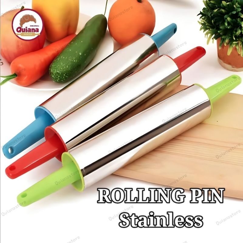 Jual Stainless Rolling pin Dough Roller | Alat penggiling Adonan ...