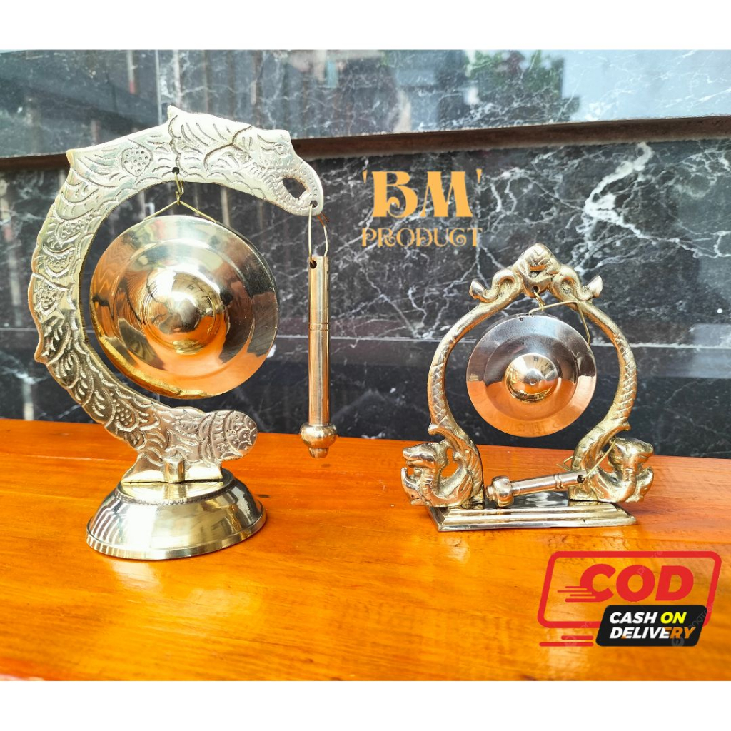 Jual Miniatur Gong Naga Kuningan Gong Cantuk Besar 1 pcs Hiasan Meja ...