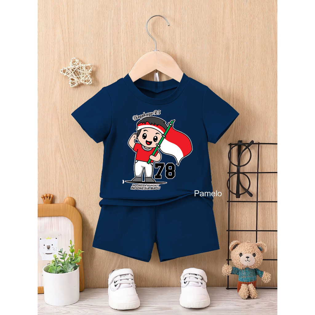 Jual Setelan Anak 17 Agustus Katun Combed 24s Dirgahayu 78 boy Stelan ...