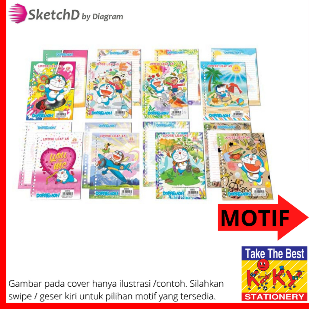 Jual Kertas Binder A5 Gambar Warna isi 25 lembar Loose Leaf Refil isi ...