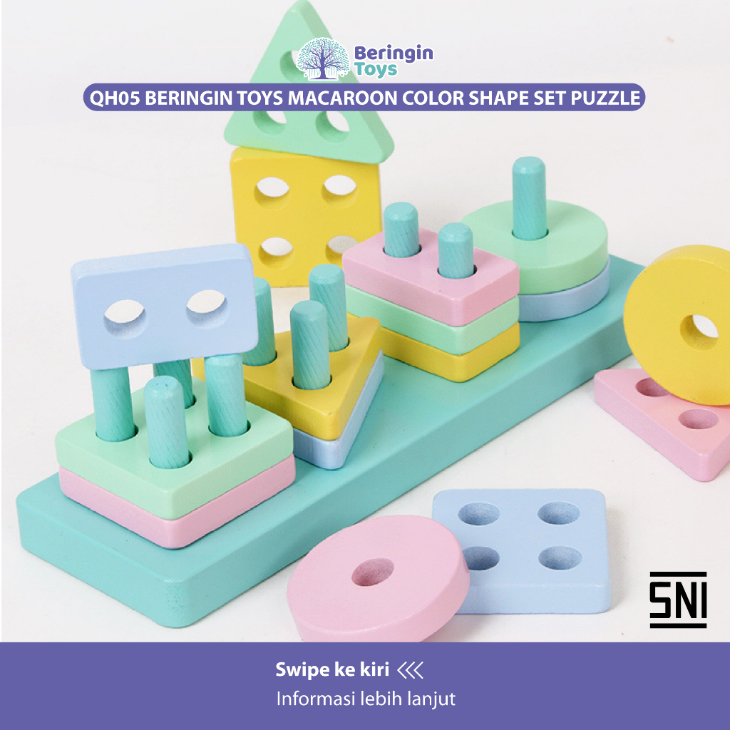 Jual Beringin Toys - Macaroon Color Shape Set Puzzle / Mainan Anak / 3D ...
