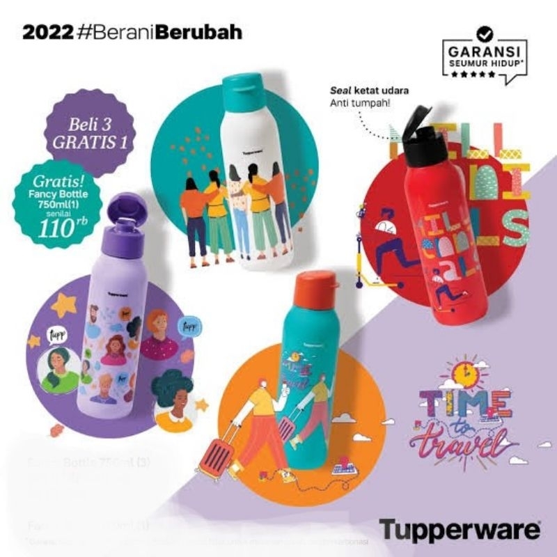 Jual Tupperware Original ECO Fancy Bottle 750ml | Shopee Indonesia