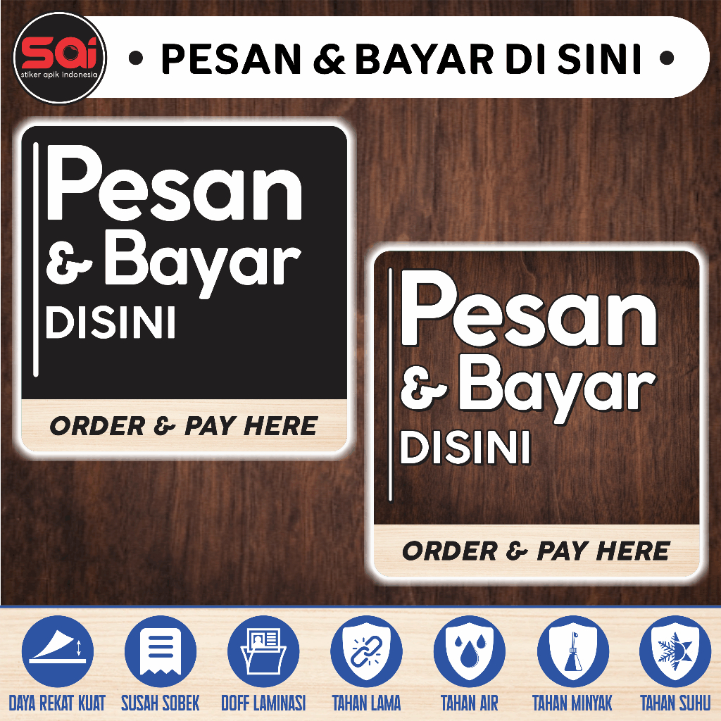 Jual STIKER VINYL PESAN & BAYAR DI SINI LAMINASI DOFF | Shopee Indonesia