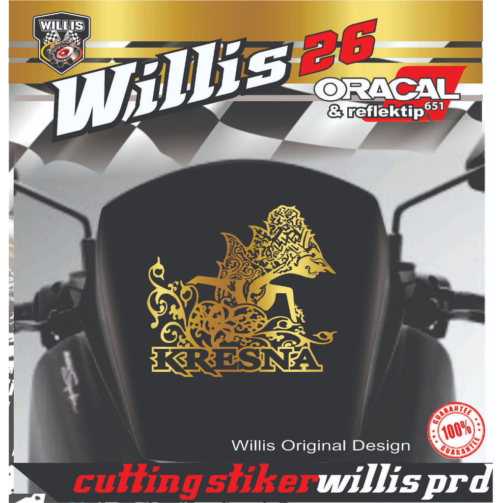 Jual Stiker Sticker Cutting wayang Kresna Visor Motor NMAX PCX 160 DLL ...