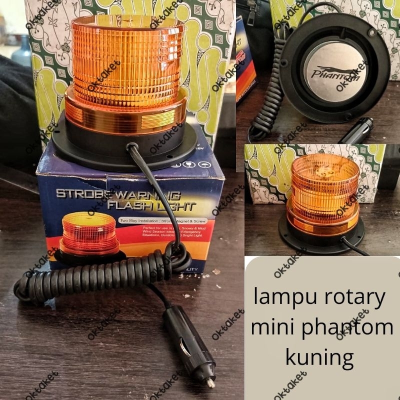 Jual lampu rotary Truk Phantom Mini Strobe Warning Blitz Kuning 12 -24 ...