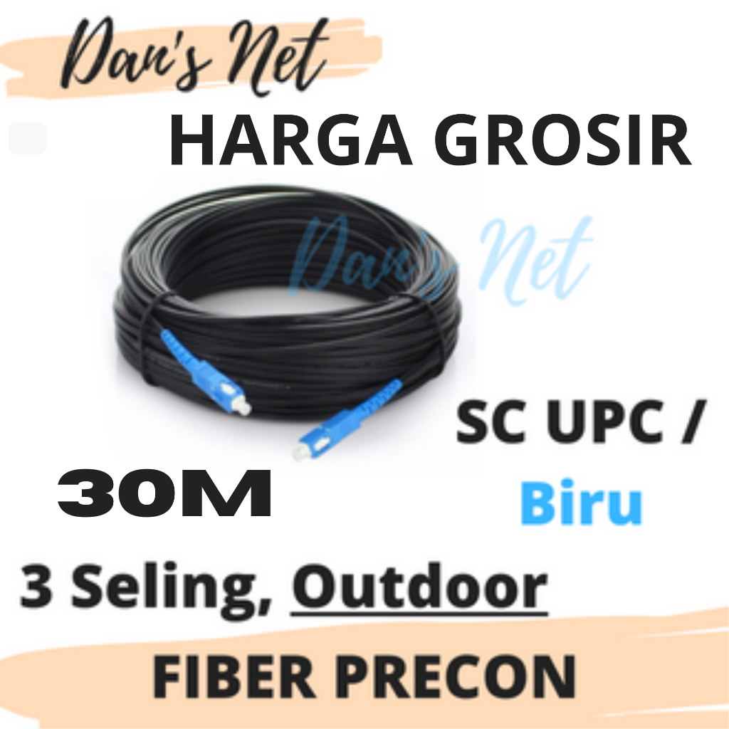 Jual FIBER OPTIC PRECON 30M SC UPC 3 WIRE / 3 KAWAT 30 METER PRECON KABEL | Shopee Indonesia
