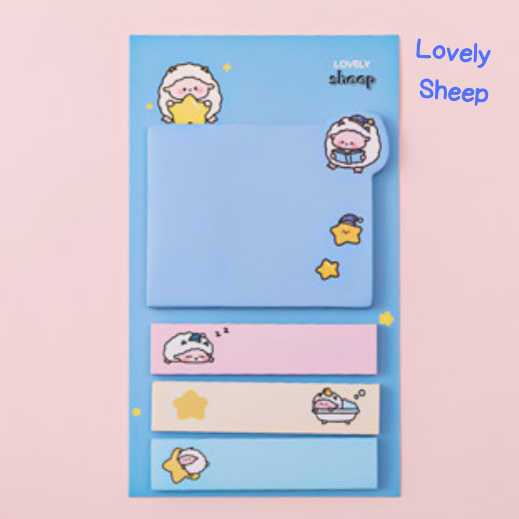 Jual KAWA Sticky Notes Set 4 Motif Berwarna Full Color Lucu Karakter ...