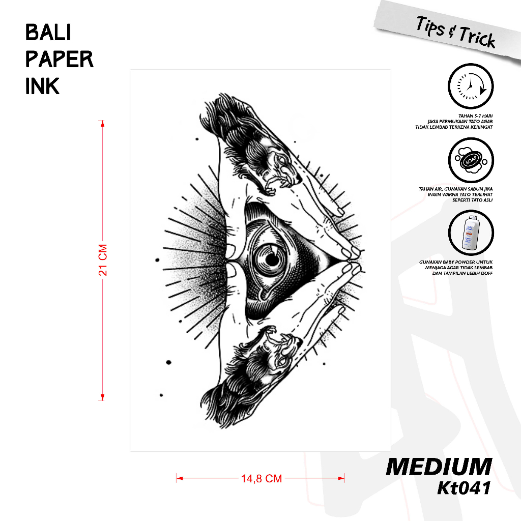 Jual Bali Paper Ink KT041Illu Tatto Temporary Basic Tato Temporer Half ...