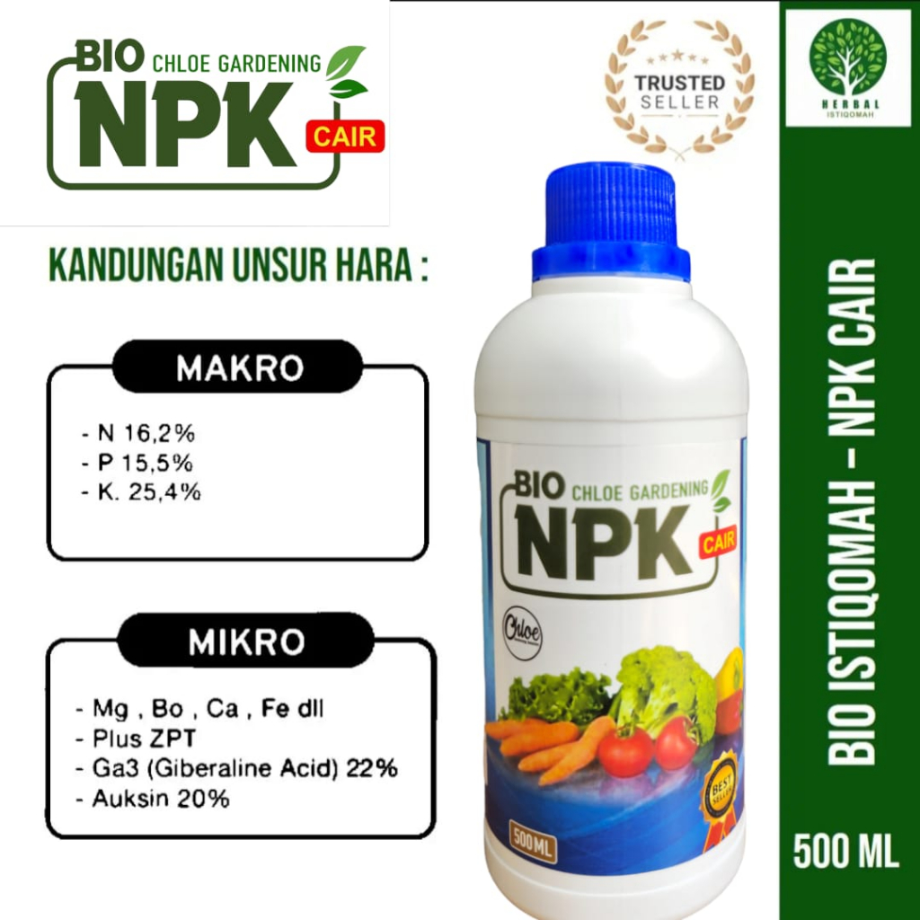 Jual Pupuk Bio NPK Cair Chloe Gardening Solution Grow Pelebat Buah 500ml | Shopee Indonesia