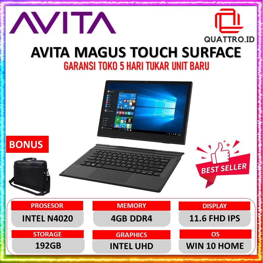 Jual Laptop SURFACE AVITA MAGUS 2IN1 TOUCH INTEL CELERON N4020 4GB ...