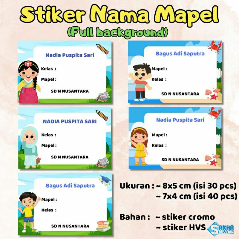 Jual (Isi 40) Stiker Nama Mapel Buku Pelajaran | Shopee Indonesia