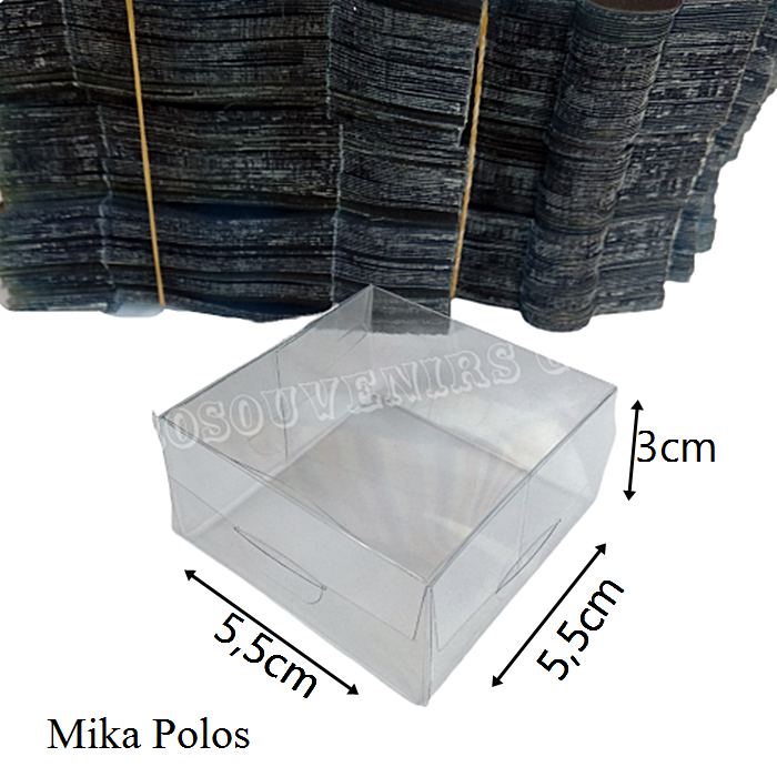 Jual isi 100 Kotak Mika polos 5x5x3 untuk kemas Souvenir handuk tasbih ...