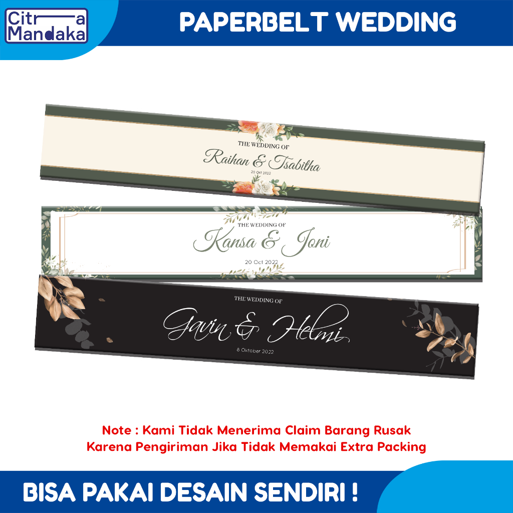 Jual Paper Belt Wedding Gift Souvenir Pernikahan Hampers Label Segel ...