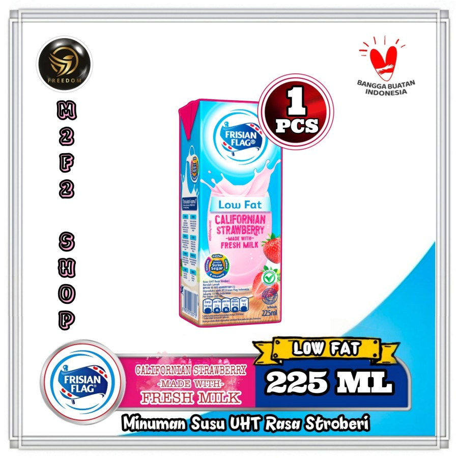 Jual Susu Bendera Frisian Flag Purefarm Low Fat Californian Strawberry | Stroberi Kotak UHT ...