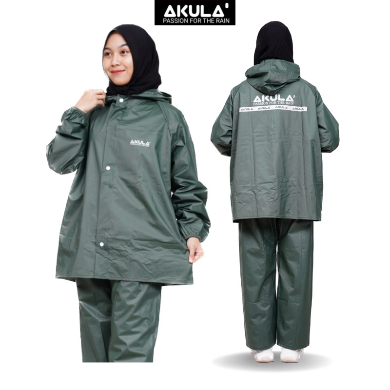 Jual Jas Hujan Raincoat Mantel By AKULA Pria Wanita Bahan PVC 025 Anti Rembes Kuat Elastis Awet ...