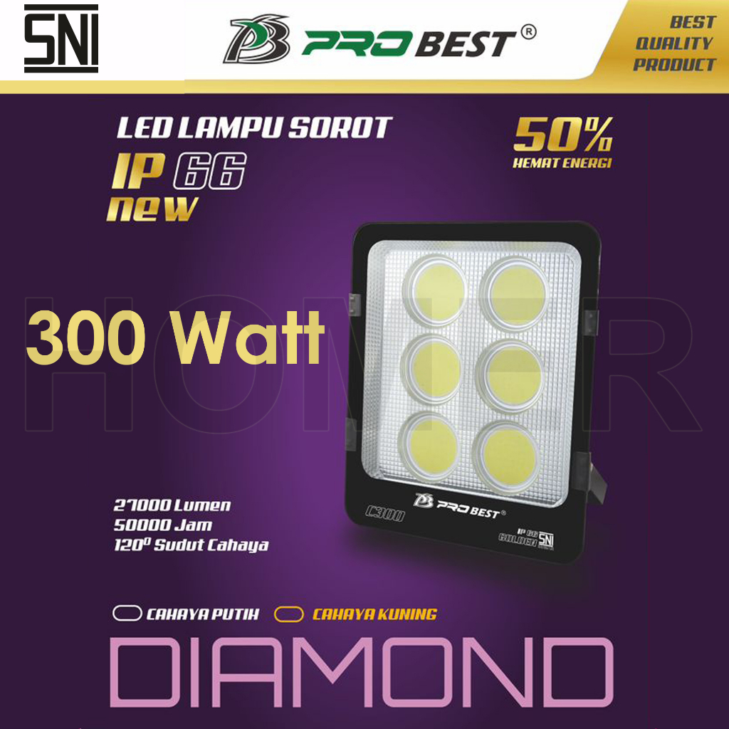 Jual PROBEST Diamond Lampu LED sorot COB Lampu tembak LED COB ip66 SNI waterproof 300w 300watt ...