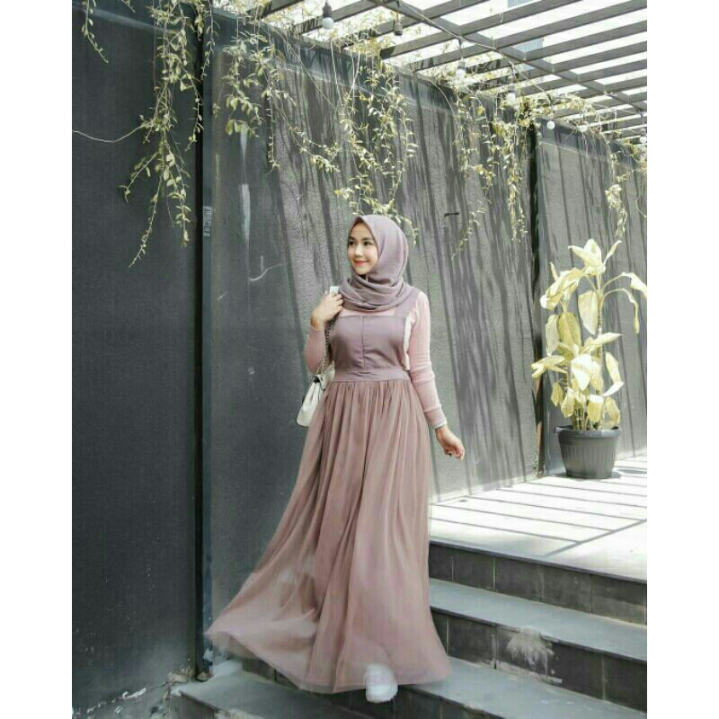 Jual Annie overall tutu dua layer maxi dress ( all size ) | Shopee ...