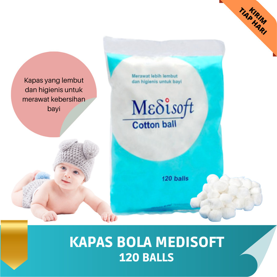 Jual Medisoft Cotton Ball / Kapas Bola isi 120 balls | Shopee Indonesia