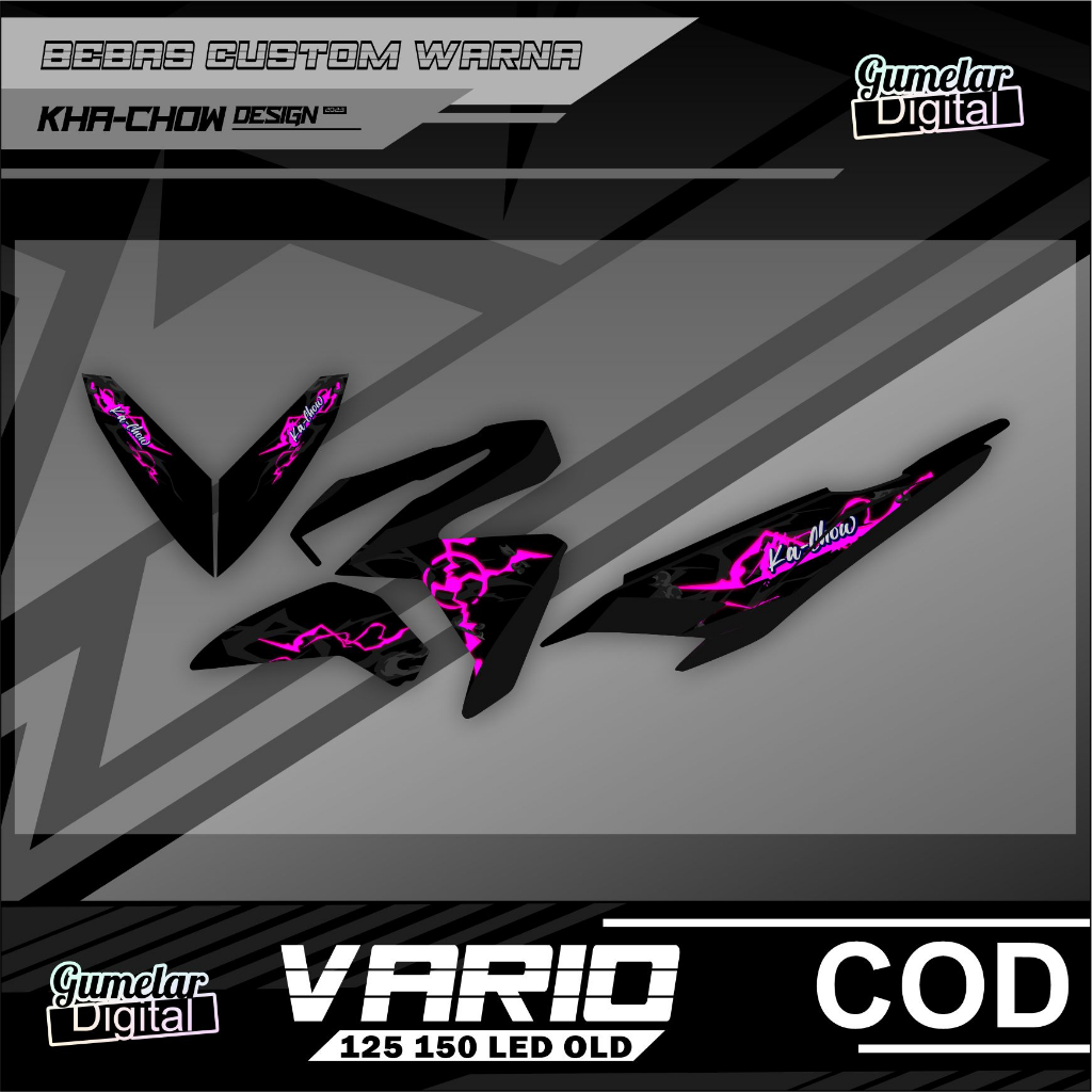 Jual STRIPPING SIMPEL VARIO 125 150 LED OLD LIGHTNING PETIR SUDAH DI CUTTING TINGGAL TEMPEL ...
