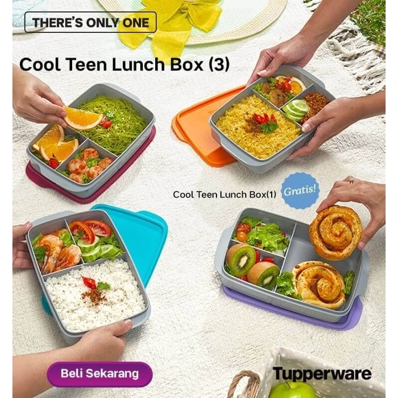 Jual Coolteen Tupperware, Kotak Makan sekat Tupperware , Devided Lunch ...