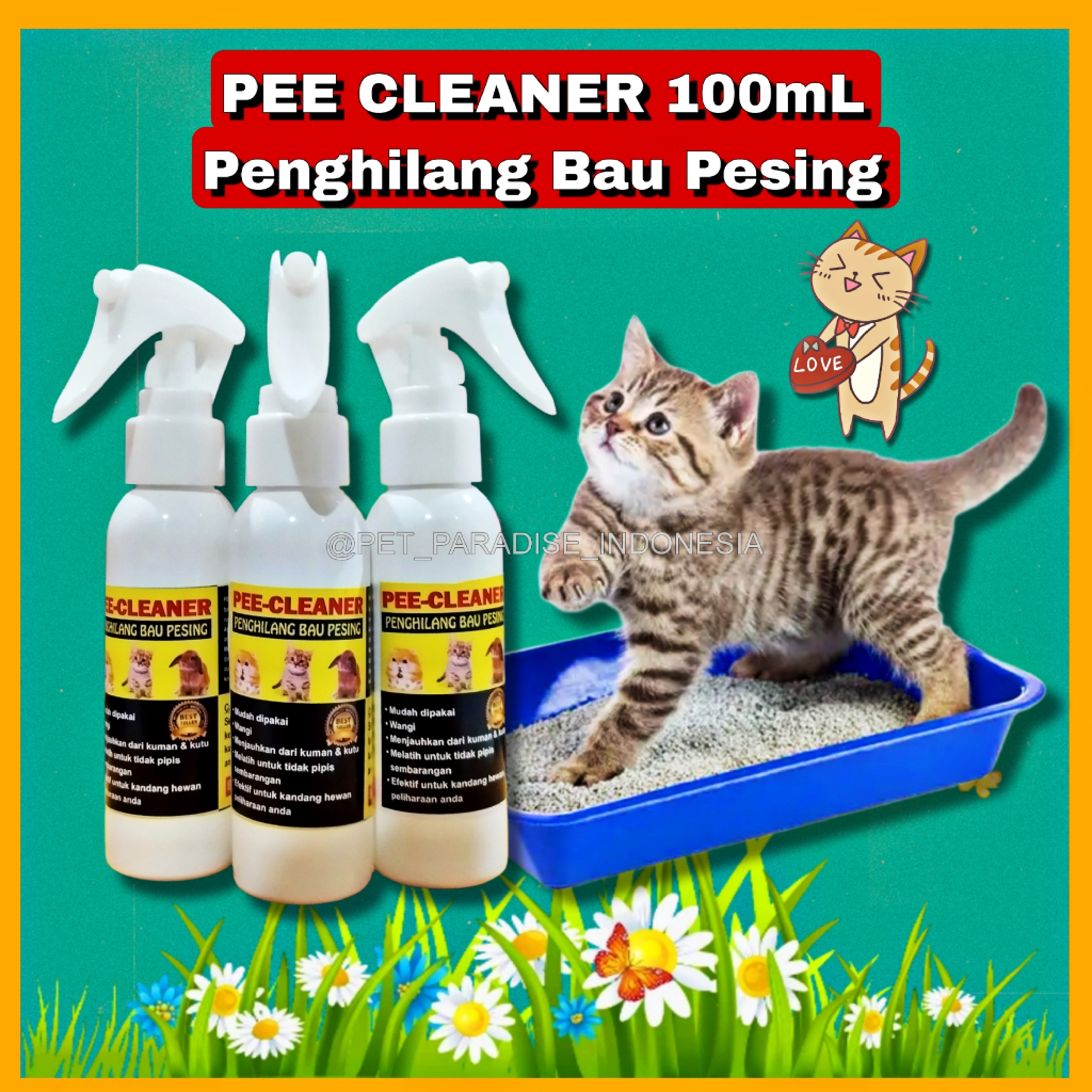Jual PPI- PEE CLEANER SPRAY 100mL Penghilang Bau Pesing Hewan Kucing ...