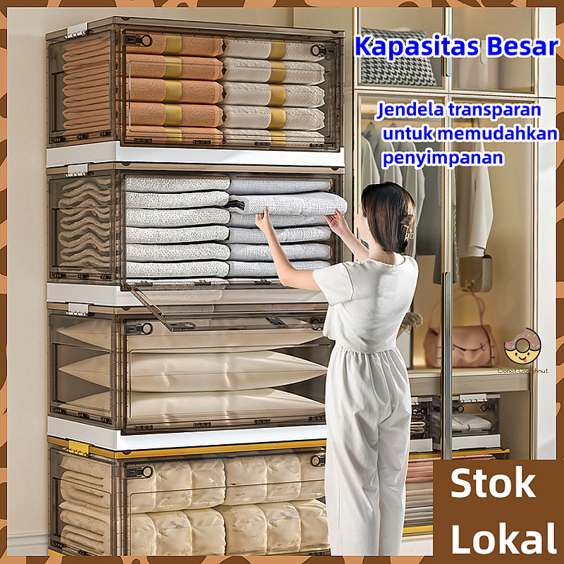 Jual Storage Box pakaian besar organizer box transparan box penyimpanan ...
