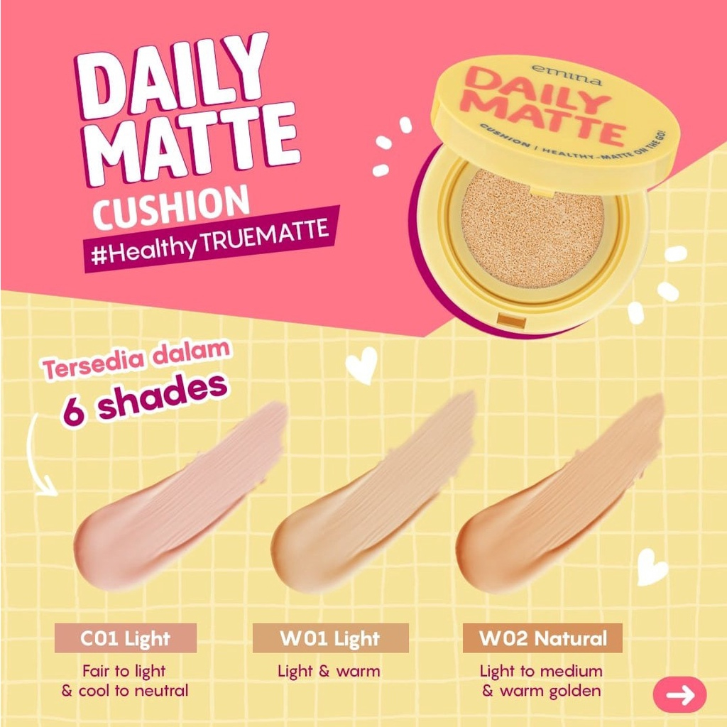 Jual Emina Daily Matte Cushion Series 15 gr l Cushion Emina | Shopee ...