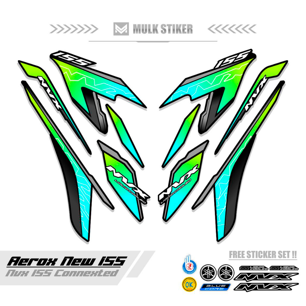 Jual STRIPING AEROX 155 NEW CONNECTED MOTIF 28 / COMBO COLOR / DASAR ...