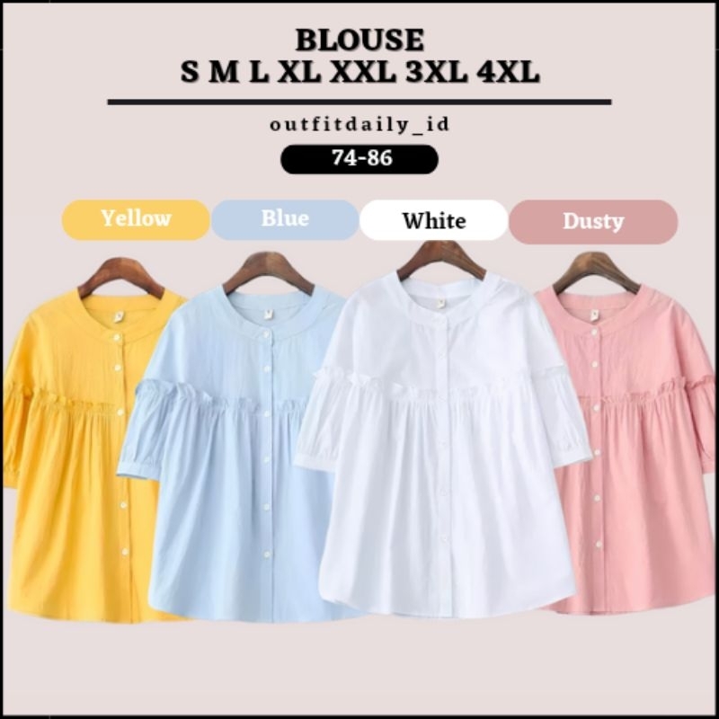 Jual Sena Korean Blouse Jumbo Ld 120 130 140 - Blus Korea Ukuran S M L XL XXL 3XL 4XL/5L Busui ...