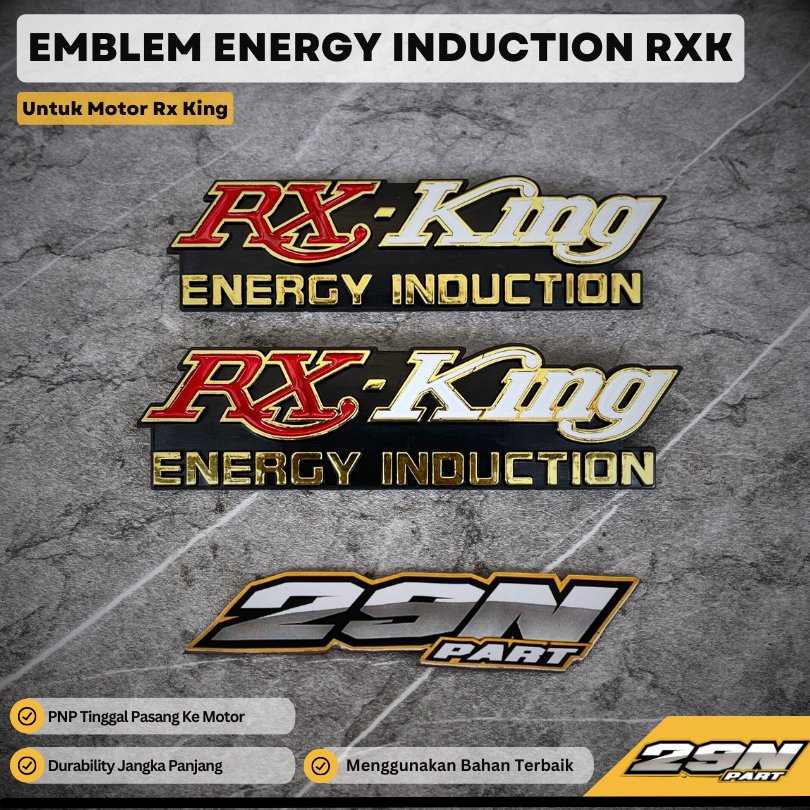 Jual Emblem RX King tulisan timbul tutup dop aki ENERGI INDUCTION ...