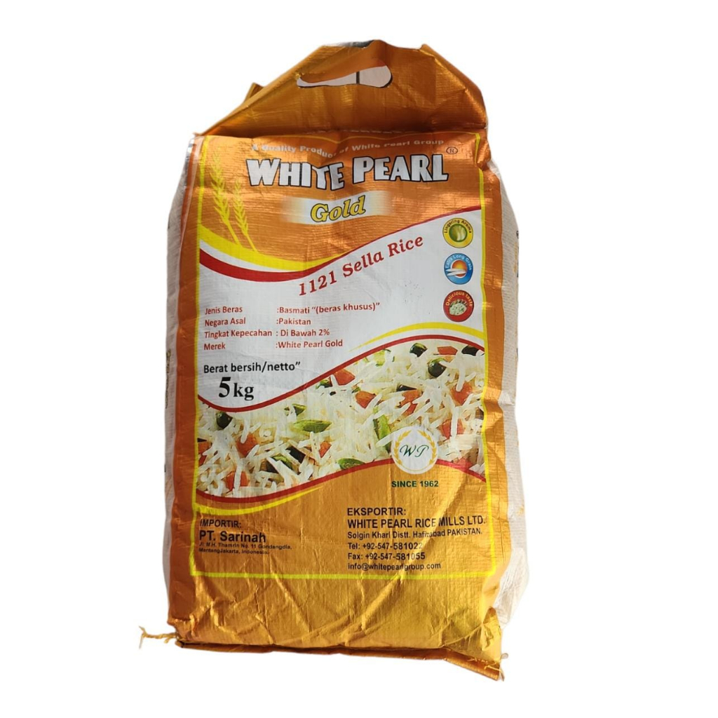 Jual Beras Basmati Pakistan White Pearl Gold 5 kg | Shopee Indonesia