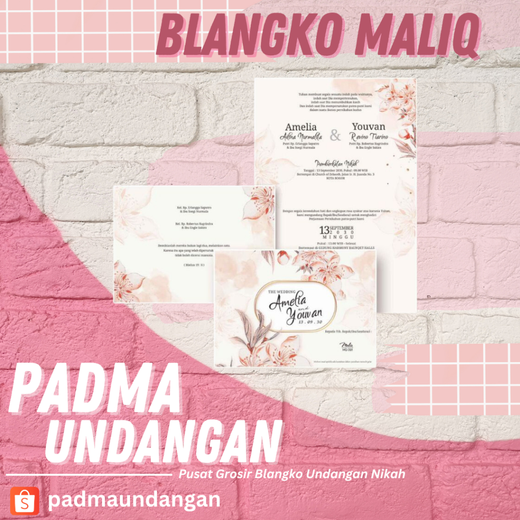 Jual Blangko Undangan Maliq 91 | Pusat Grosir Blangko | Padma Undangan | Shopee Indonesia
