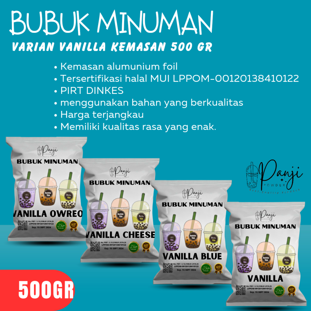 Jual 500Gr BUBUK MINUMAN ANEKA RASA VANILLA SERBUK MINUMAN KEKINIAN ...